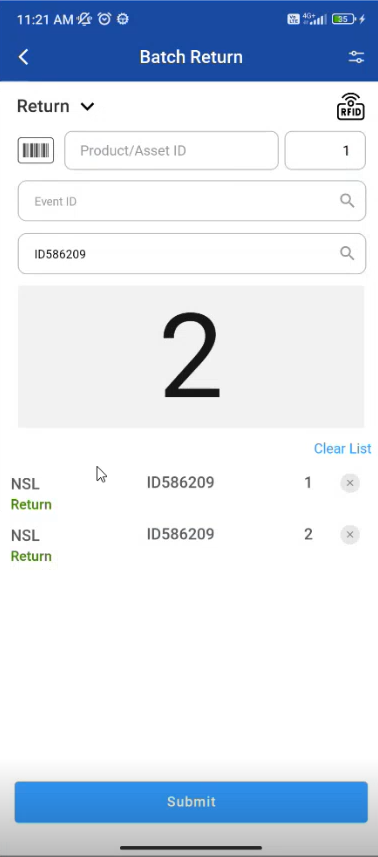 Batch Receive Transfer Orders